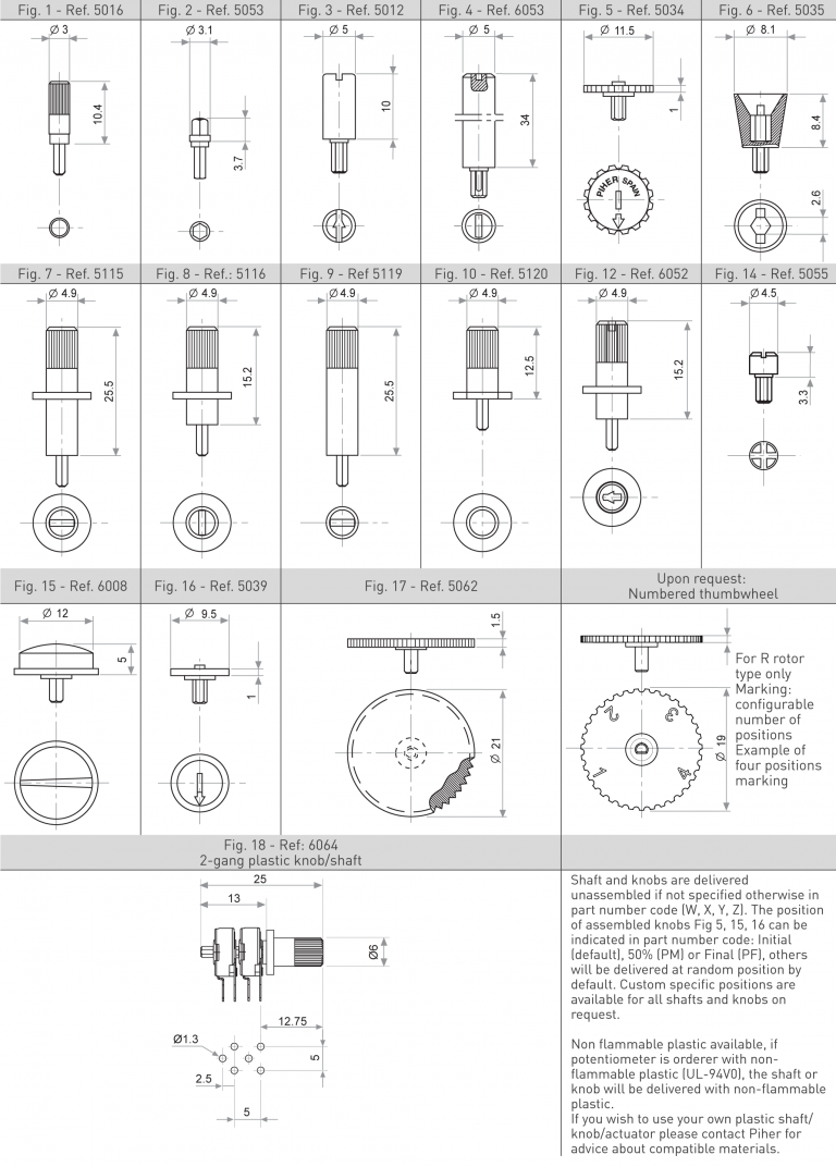PT-10 - 10mm carbon through-hole potentiometer — 10mm Potentiometer ...
